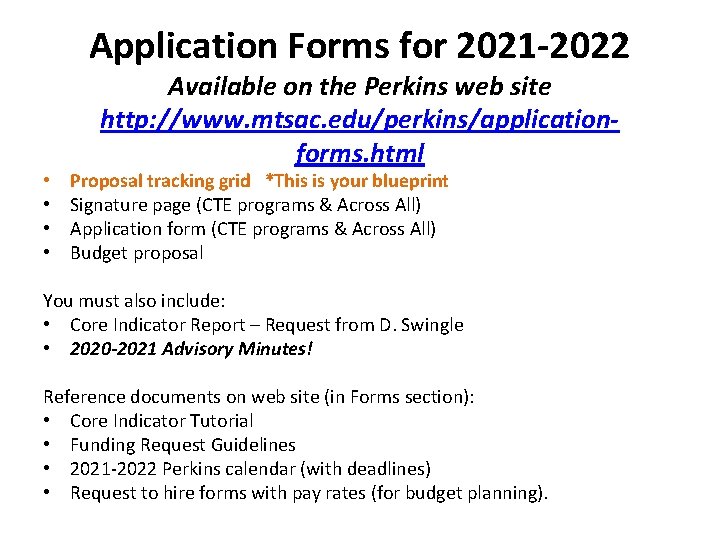 Perkins Grant Funds 2021 2022 Application Workshop Friday