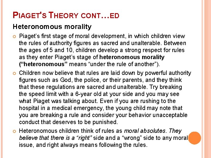 Piagets Theory of Moral Development part2 PGDCP SEMESTER