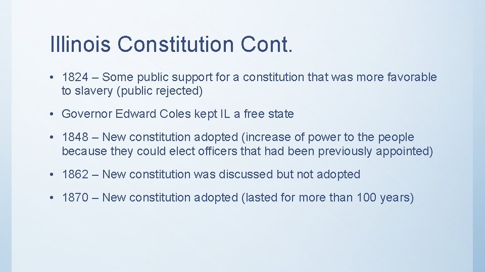 Illinois Constitution and Government Unit 25 State History