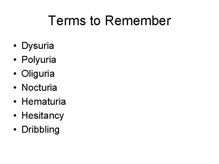 Urinary Elimination N 121 AP Genitourinary Tract Kidney