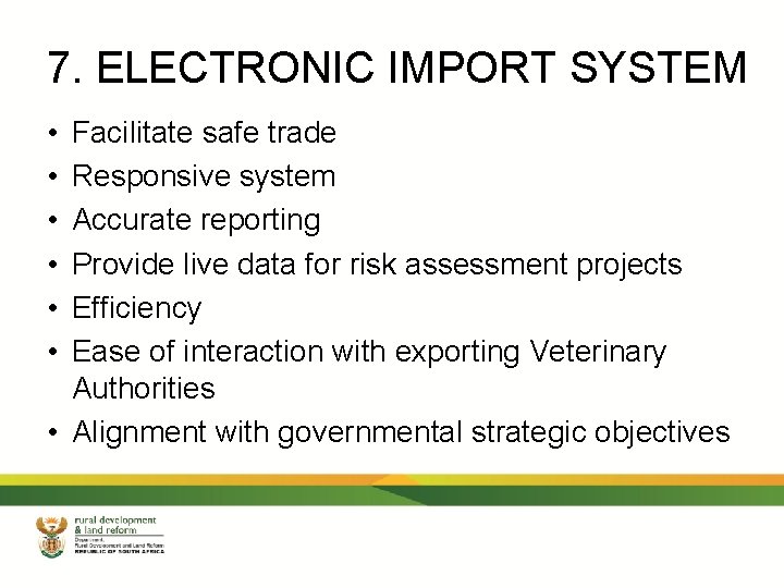 IMPORT EXPORT INSPECTIONS OF ANIMAL ANIMAL PRODUCTS Dr