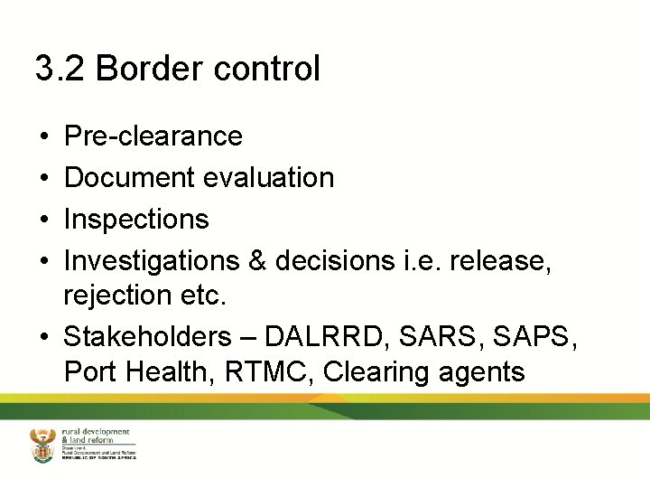 IMPORT EXPORT INSPECTIONS OF ANIMAL ANIMAL PRODUCTS Dr