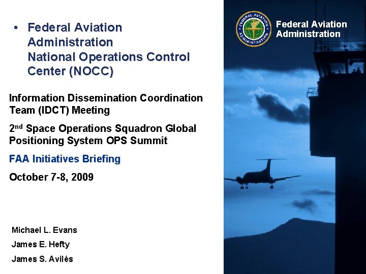 Federal Aviation Administration National Operations Control Center NOCC