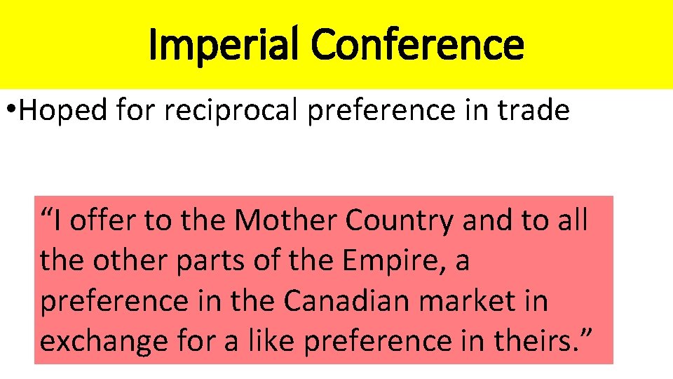 Prime Minister R B Bennett 1930 1935 Tariffs