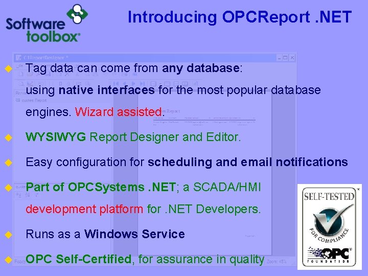Analyzing your OPC Data Introduction to OPCReport NET