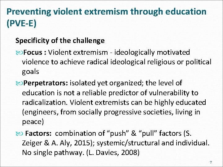 Global Citizenship Education Addressing violent extremism through education