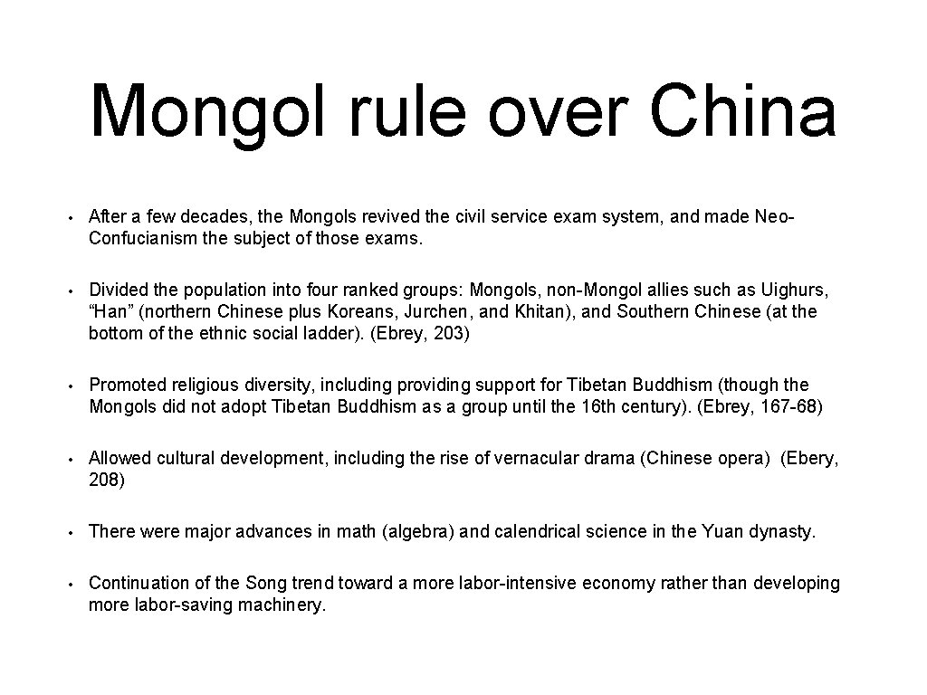 The Mongols and their impact on China and