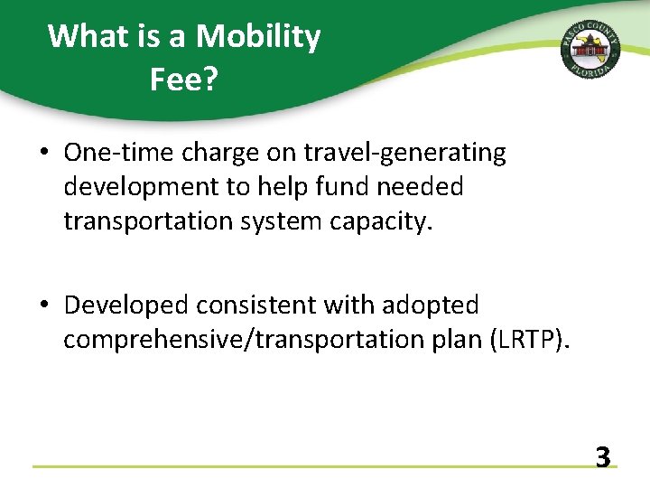 2014 Mobility Fee Update Study Adoption Reading 1
