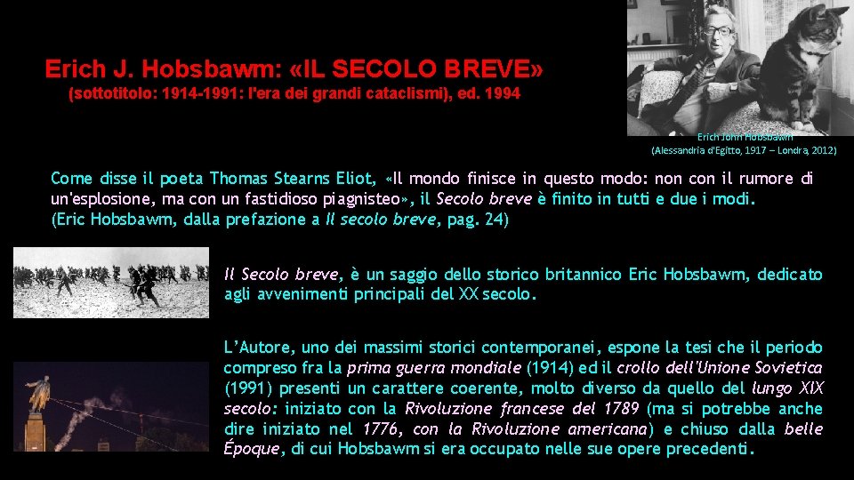 IL NOVECENTO IL SECOLO BREVE Erich J Hobsbawm