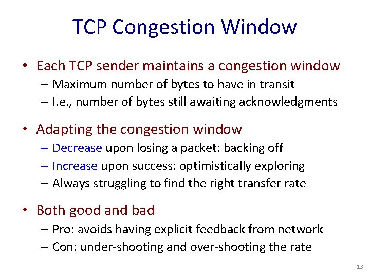 Congestion Control Reading Sections 6 1 6 4