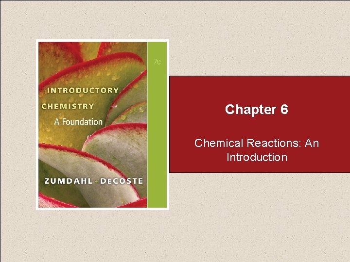 Chapter 6 Chemical Reactions An Introduction Chapter 6
