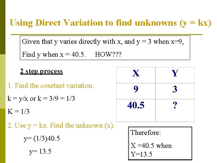 Direct Variation What is it and how do
