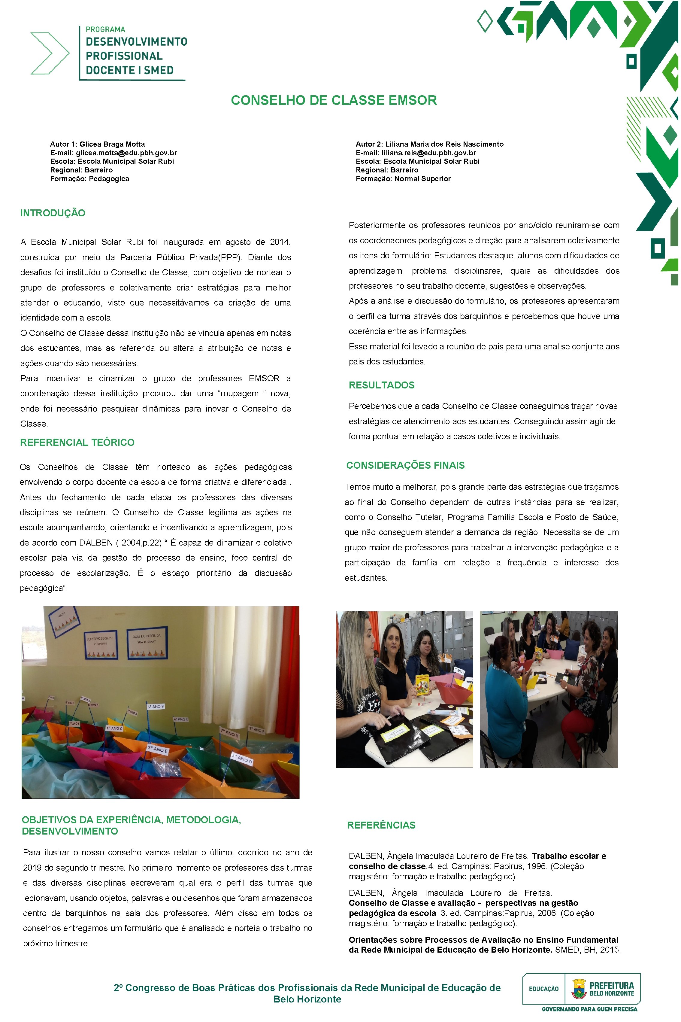 CONSELHO DE CLASSE EMSOR Autor 1 Glicea Braga
