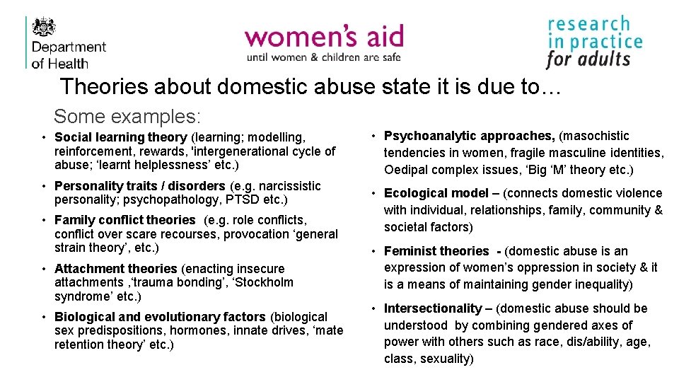 Historical theory of domestic abuse Dr Bianca Petkova