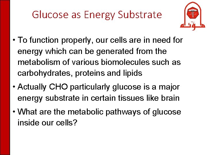 Glycolysis I Dr Nesrin Mwafi Biochemistry Molecular Biology