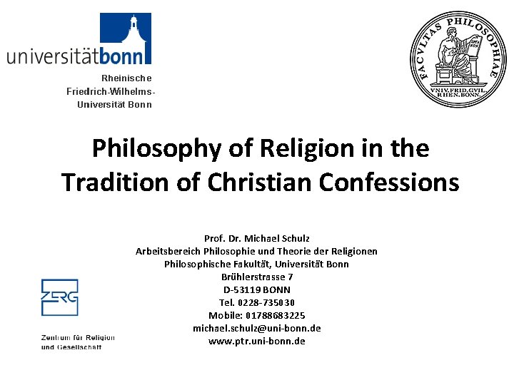 Philosophy of Religion in the Tradition of Christian