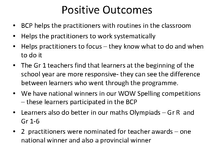 Namaqua District Meeting Basic Concept Programme BCP Tuesday