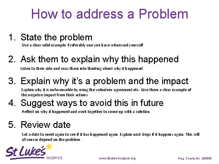 How to address a Problem 1 State the
