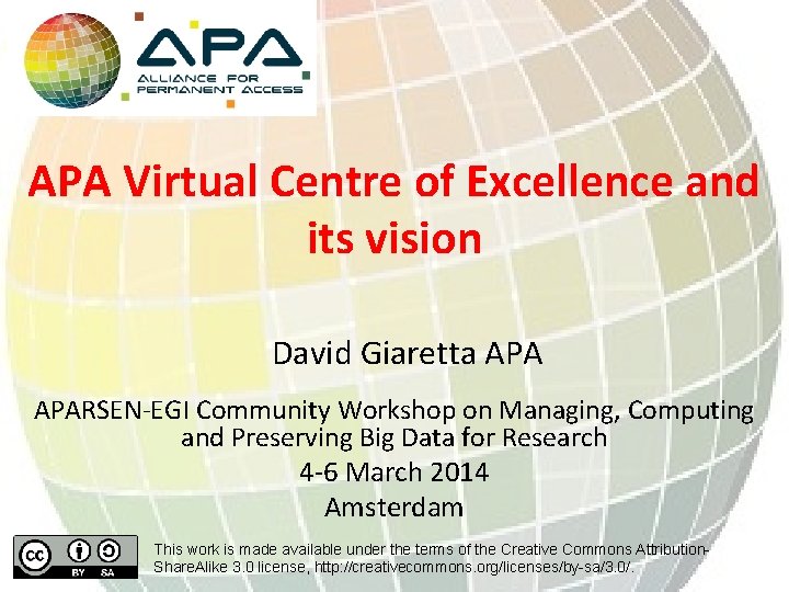 APA Virtual Centre of Excellence and its vision