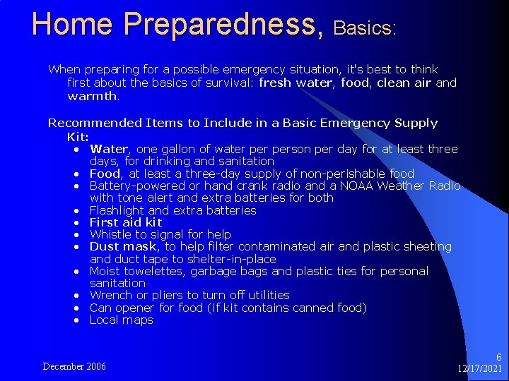 Group 6 ES Training Are YOU Ready December