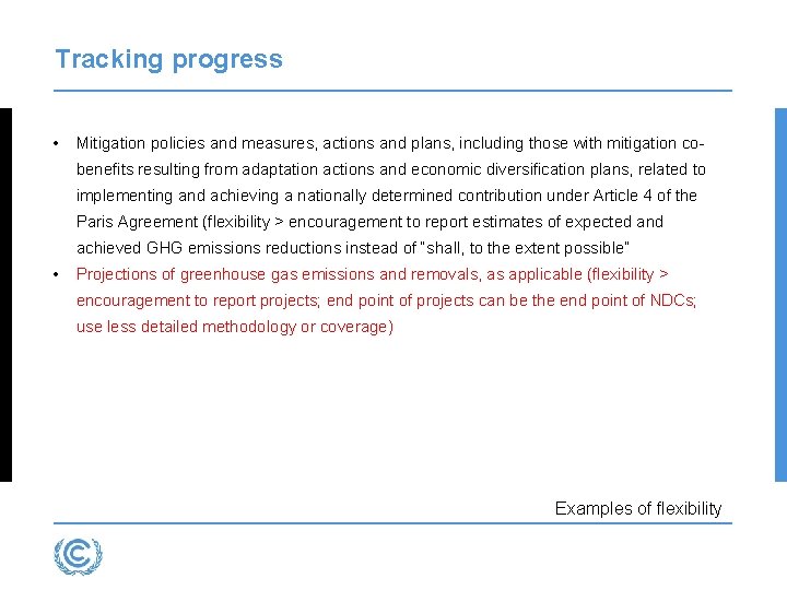 Enhanced transparency framework and examples of flexibilities Jigme