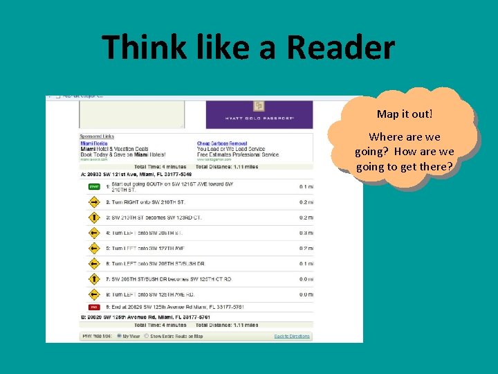 Understanding Reader Expectations Think like a Reader Map