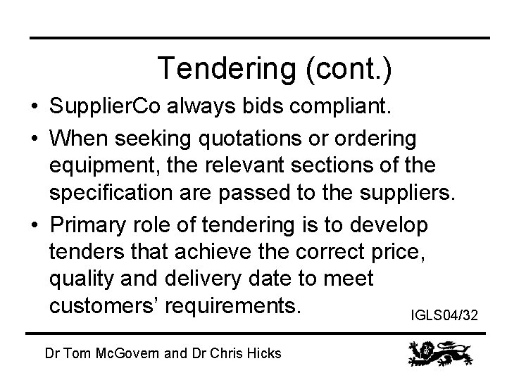 Specifications and Supplier Development in the UK Electrical