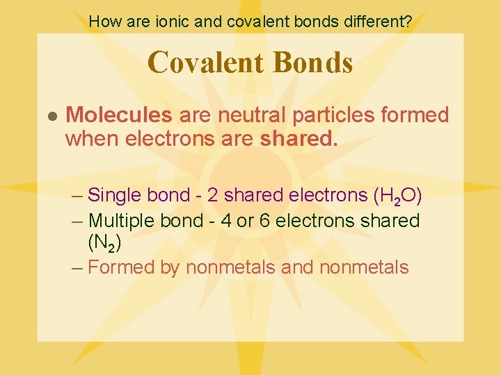What factors determine the types of chemical bonds