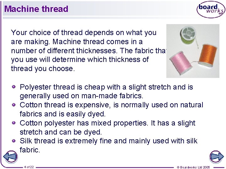 Textiles Components These icons indicate that teachers notes