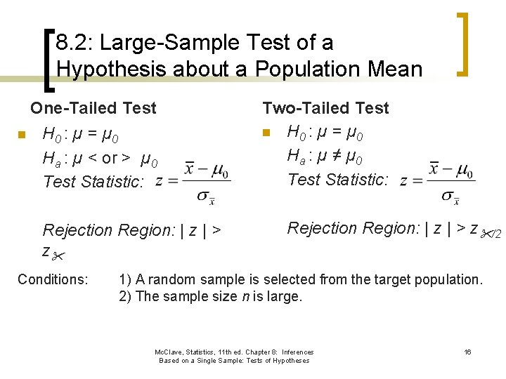 Statistics Chapter 8 Inferences Based on a Single