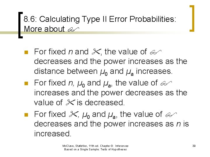 Statistics Chapter 8 Inferences Based on a Single