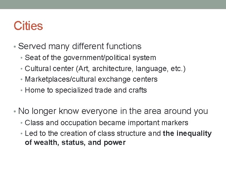 CHAPTER 3 First Civilizations Cities States and Unequal