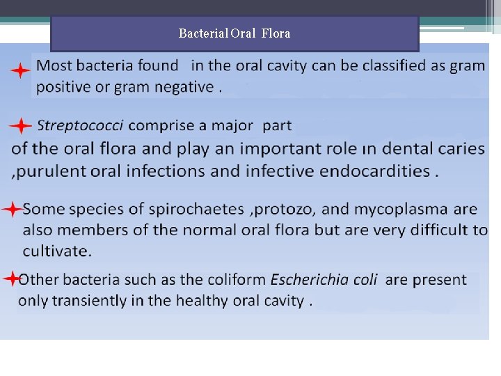 Normal flora of the oral cavity Bacterial Oral
