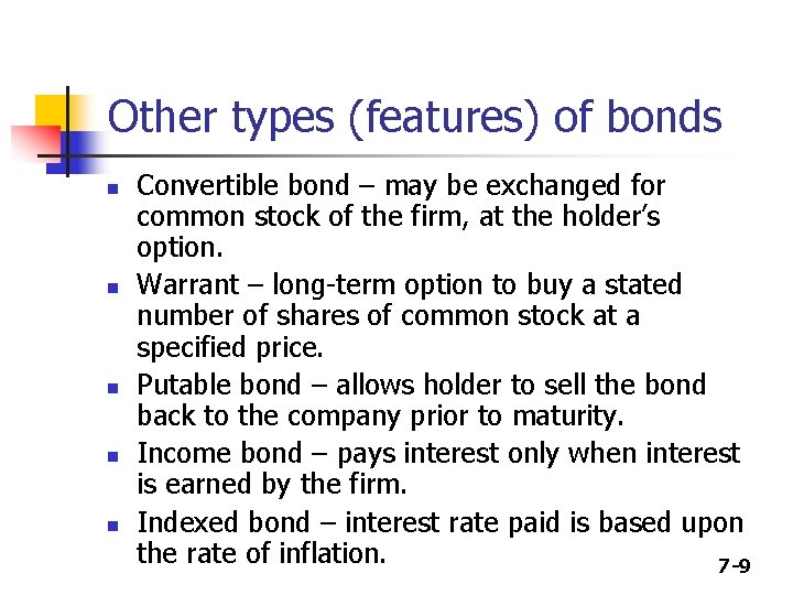 CHAPTER 7 Bonds and Their Valuation n n
