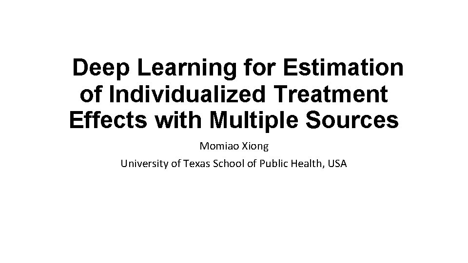 Deep Learning for Estimation of Individualized Treatment Effects