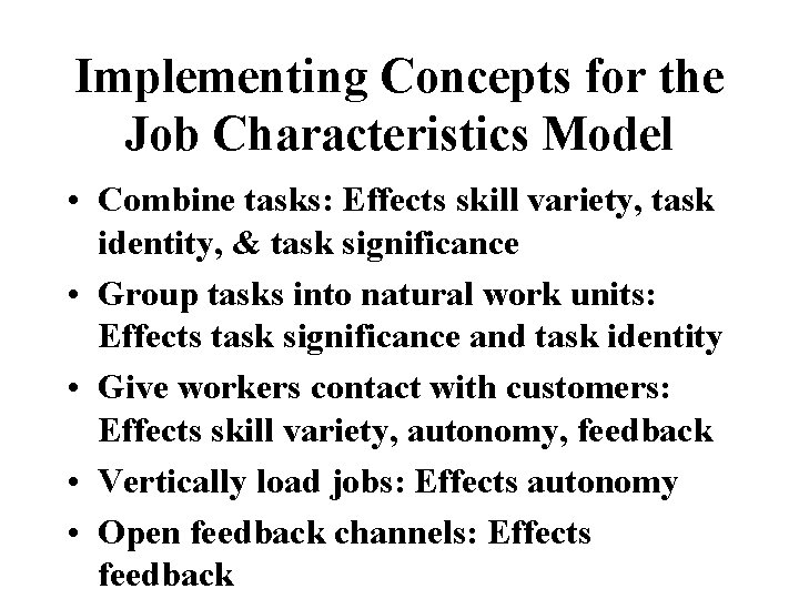 Hackman Oldhams Job Characteristics Model Core Dimensions Skill