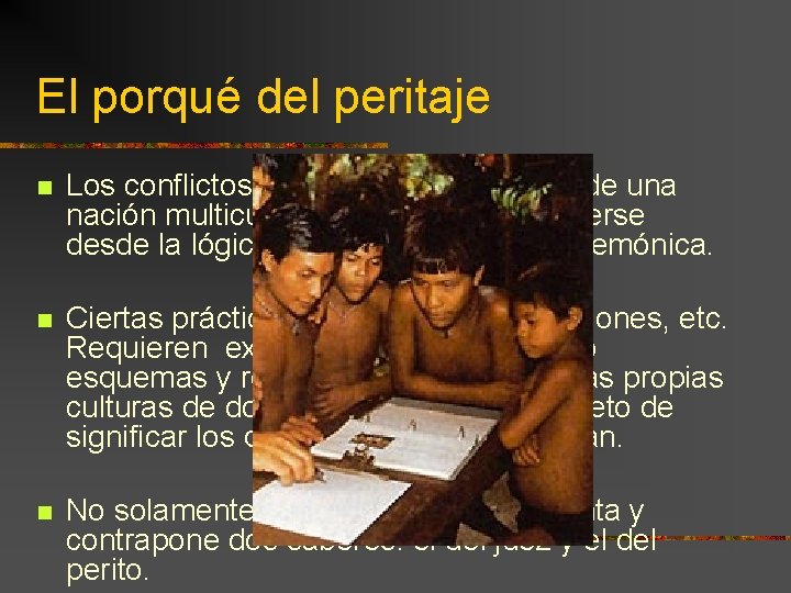 El Peritaje antropolgico Los retos del entendimiento intercultural