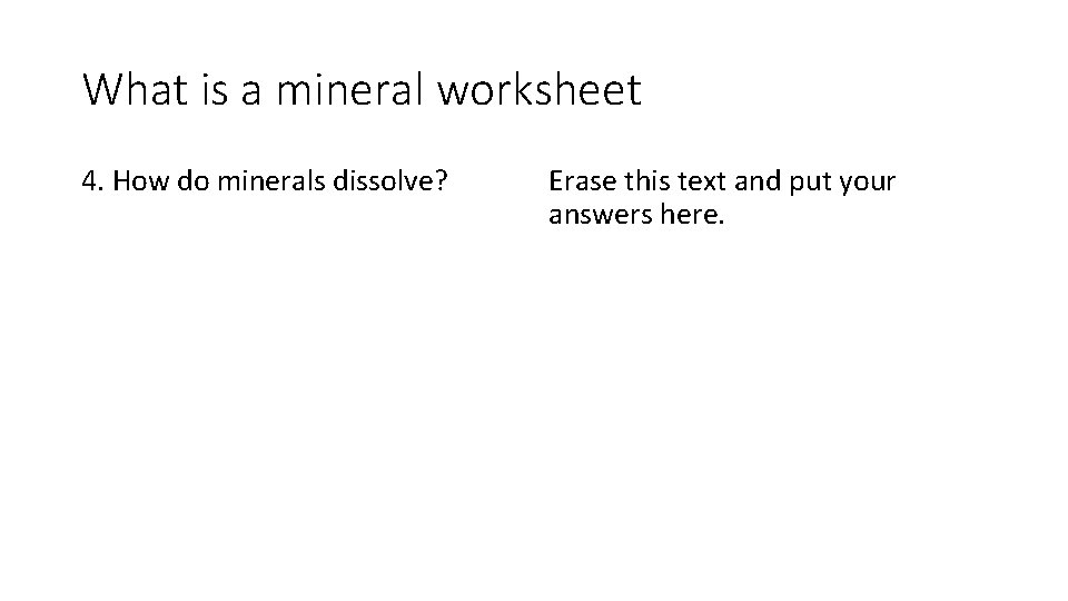 What is a mineral worksheet 1 Explain the
