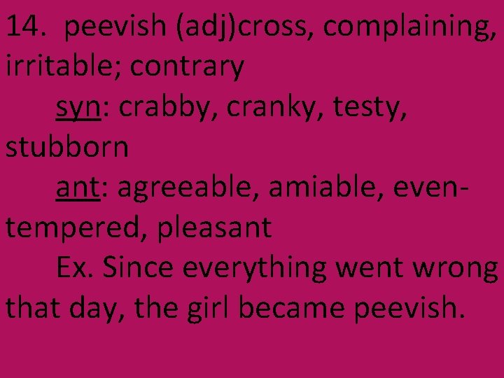 Unit Three Vocabulary Grade Seven 1 animated adj