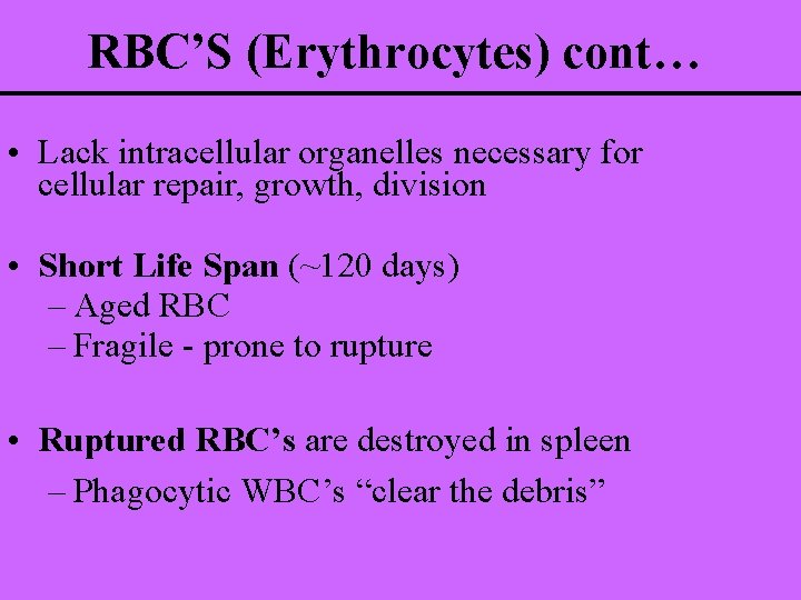 Physiology 441 The Blood Chapter 11 Text Human
