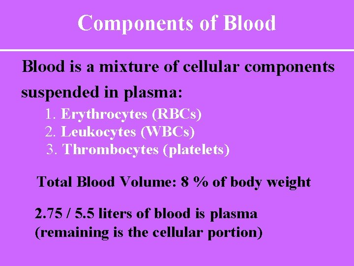 Physiology 441 The Blood Chapter 11 Text Human