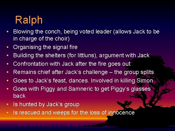 Lord of the Flies the plot themes Lesson