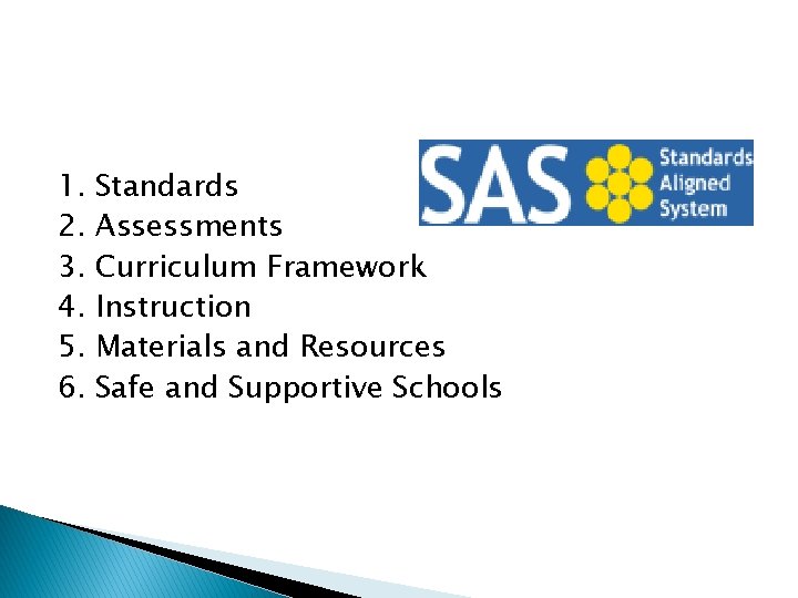 SAS Standards Aligned System Standards Curriculum Framework Assessment