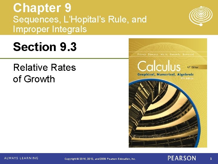 Chapter 9 Sequences LHopitals Rule and Improper Integrals