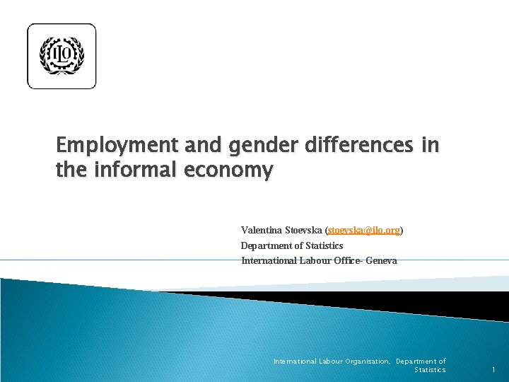 Employment and gender differences in the informal economy