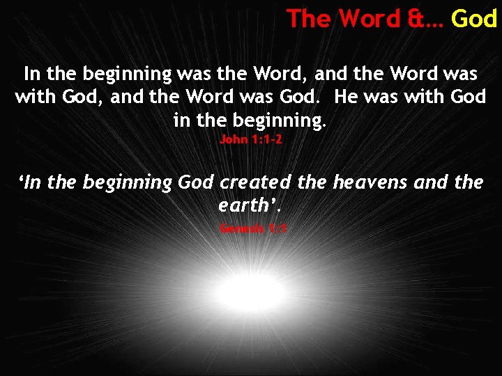 The Word God In the beginning was the