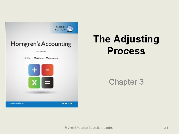 The Adjusting Process Chapter 3 2 k 015