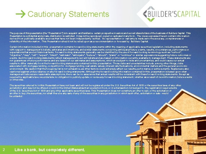 Update Presentation April 2016 Cautionary Statements The purpose
