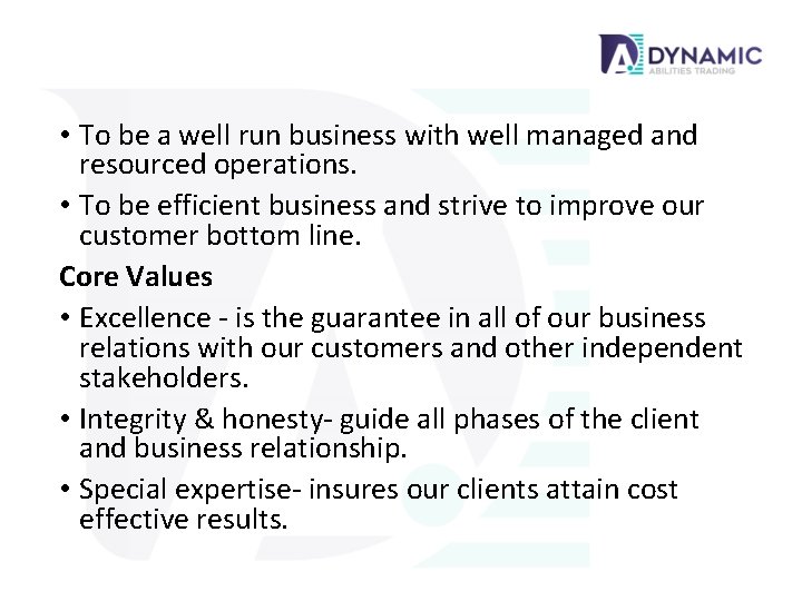 Company Profile 201211562507 Company background Company Background Dynamic