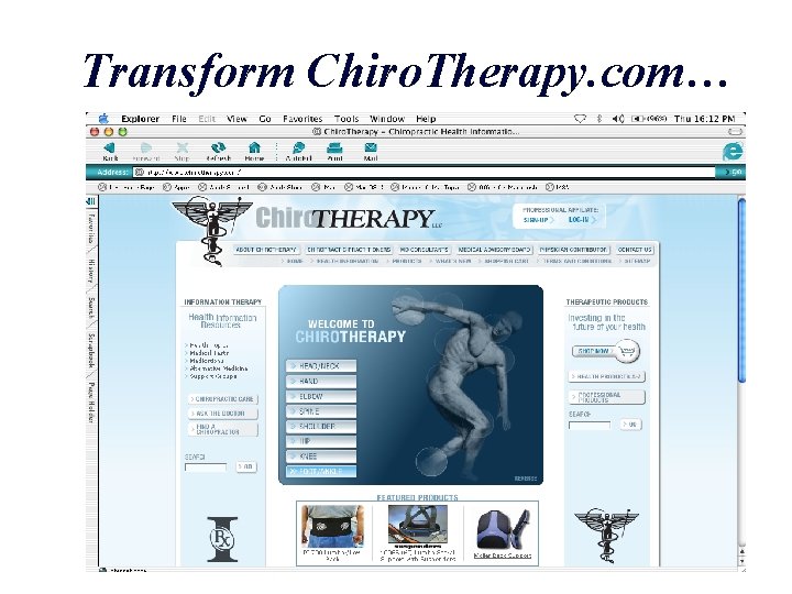 Transform Chiro Therapy com Into A Professional WebBased